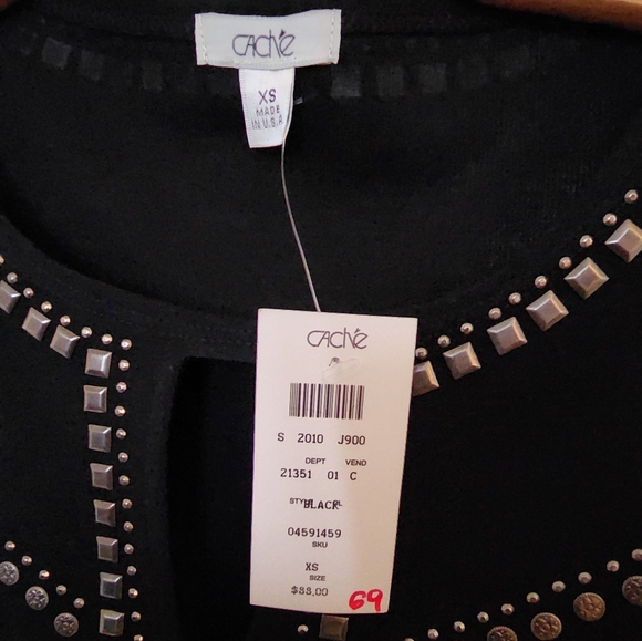 Cache | Tops | Cache Xs Black Beaded Top | Poshmark
